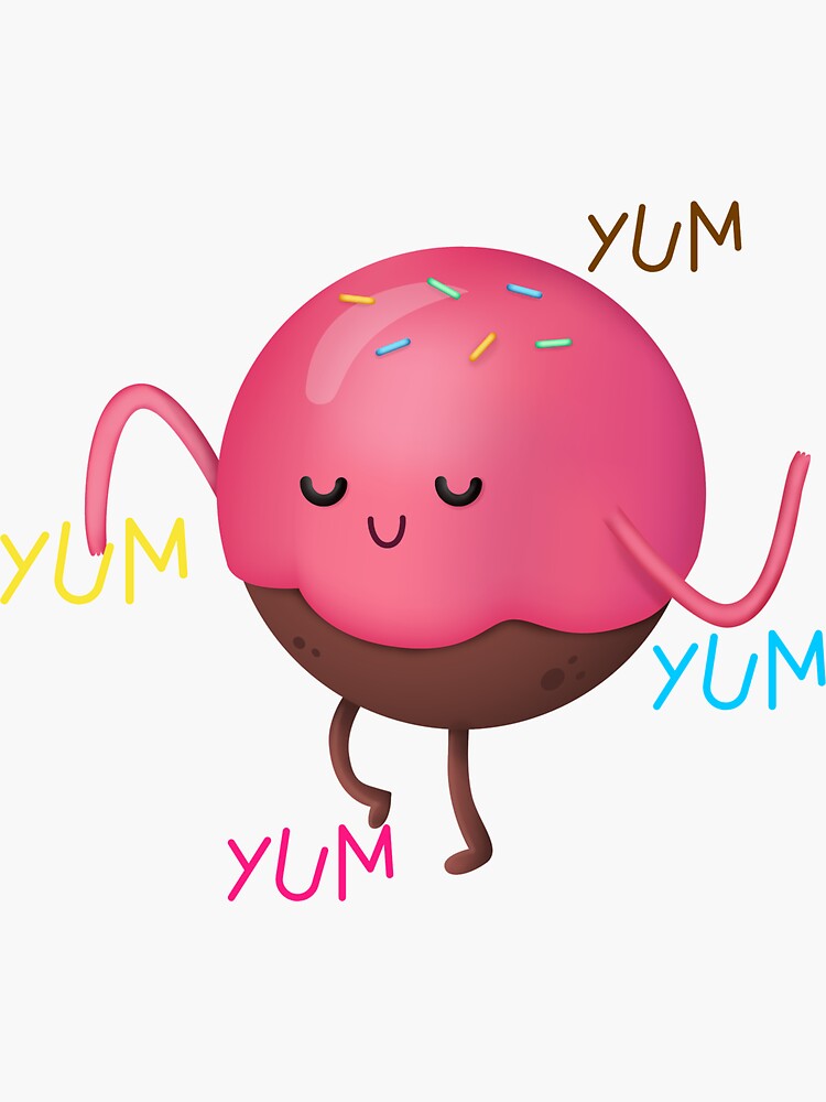 "yum yum" Sticker by rakshitha-k | Redbubble