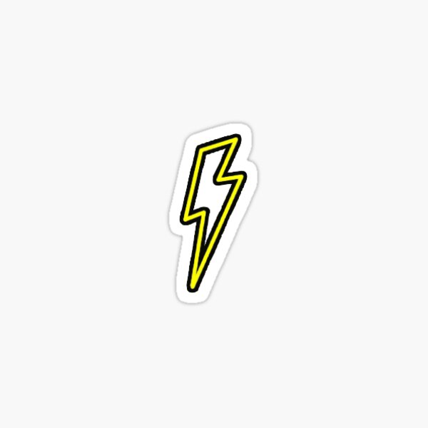 "Lightning Bolt (black outline)" Sticker for Sale by stickerstori ...