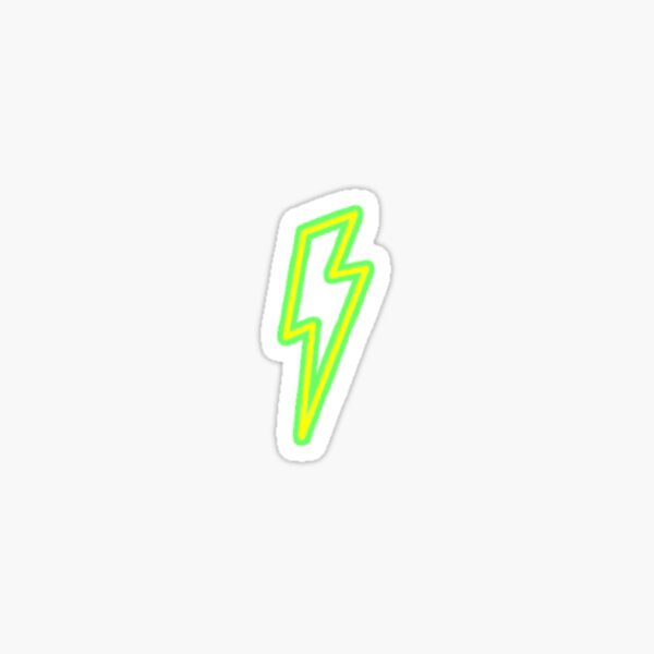 "Lightning Bolt (green outline)" Sticker for Sale by stickerstori ...