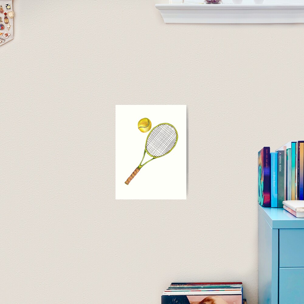 "Tennis racket with tennis ball. color pencil" Art Print for Sale by ...