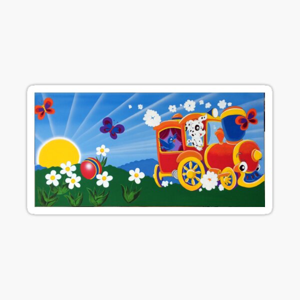 "Sunshine train" Sticker by Stevebrineart | Redbubble