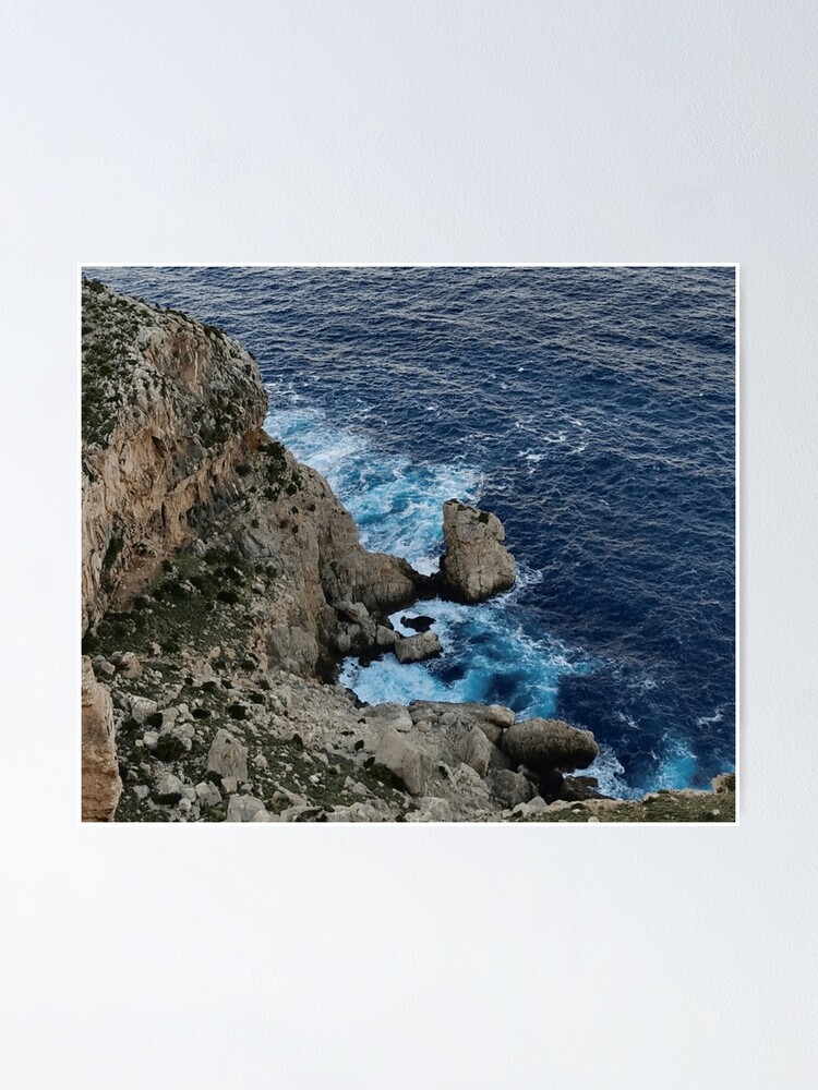 "Ocean Waves Cliffside" Poster by Dripart101 | Redbubble
