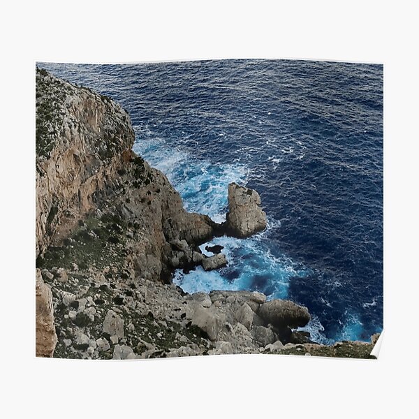 "Ocean Waves Cliffside" Poster by Dripart101 | Redbubble