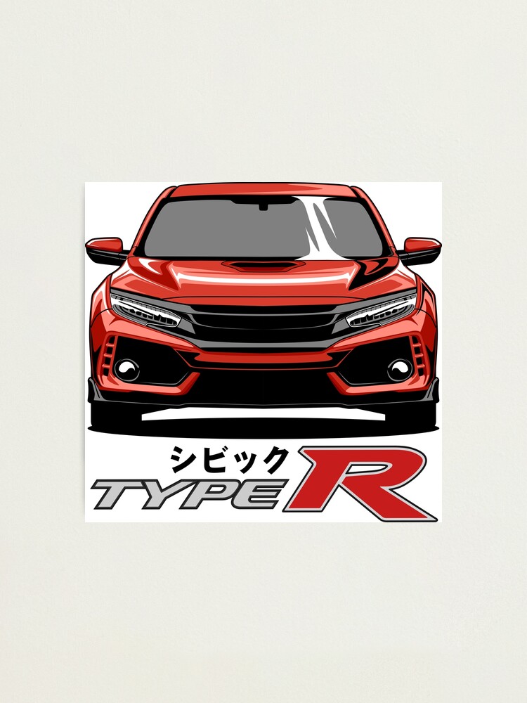 Impression photo « Voiture de dessin animé rouge Civic FK8R TYPE R ...