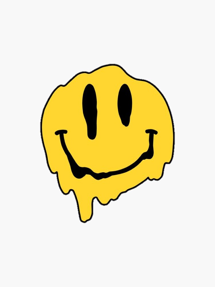 "melted smiley face " Sticker for Sale by Alice-bryant | Redbubble