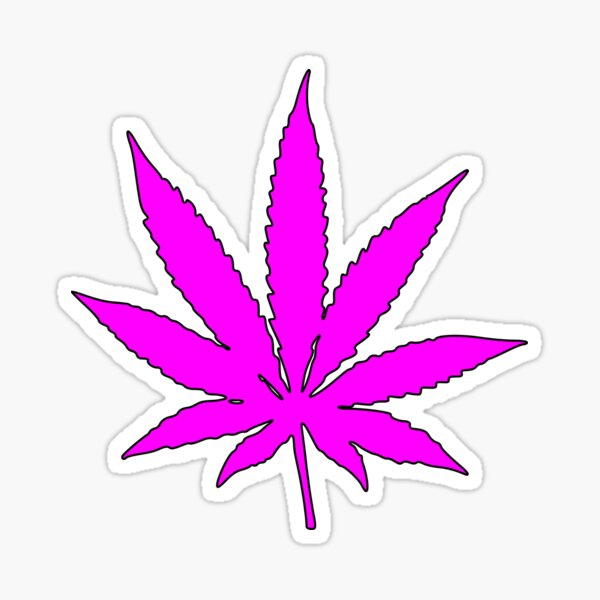 "Pink Weed Leaf Monogram " Sticker by Cloudy--Skies | Redbubble