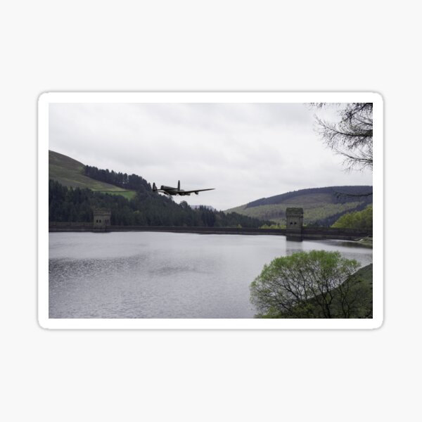 "Dambusters Lancaster at the Derwent Dam" Sticker for Sale by garyeason ...