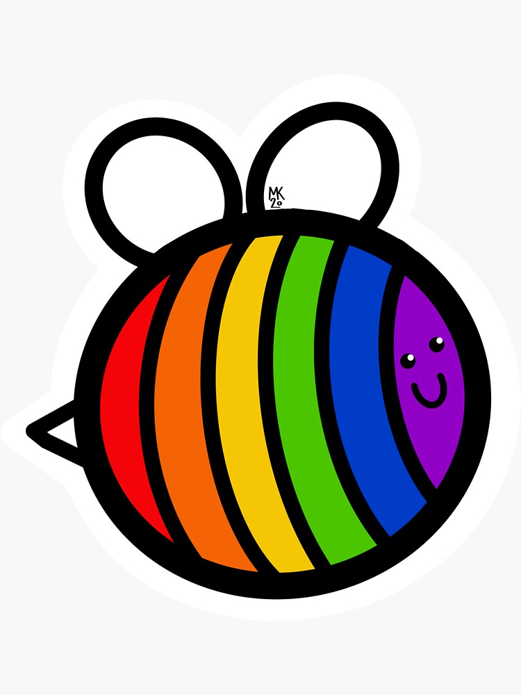 "Bee Yourself! LGBTQ+ Pride Bumblebee" Sticker by michaelkyan | Redbubble