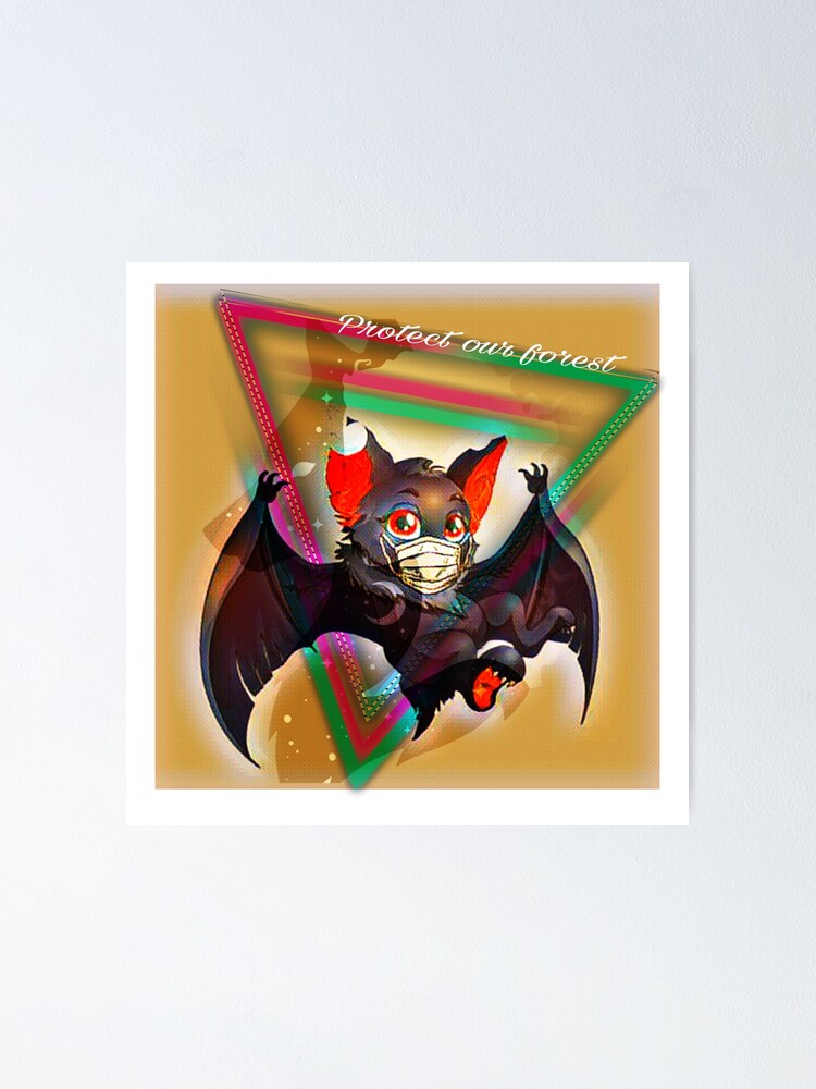 "Cute Funny Batzilla Flying Fox- The Bat" Poster for Sale by Angees ...