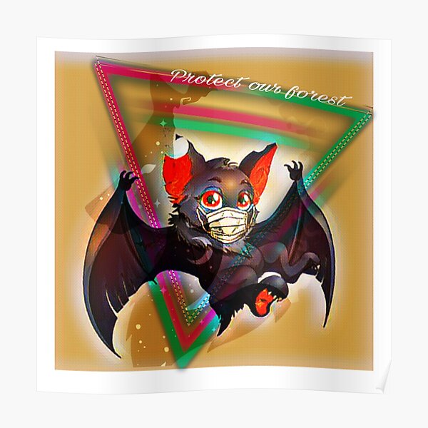 "Cute Funny Batzilla Flying Fox- The Bat" Poster for Sale by Angees ...
