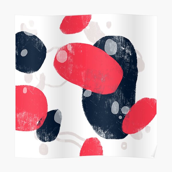 "Red Blue Dots Pattern Art" Poster by Vanlifestore | Redbubble
