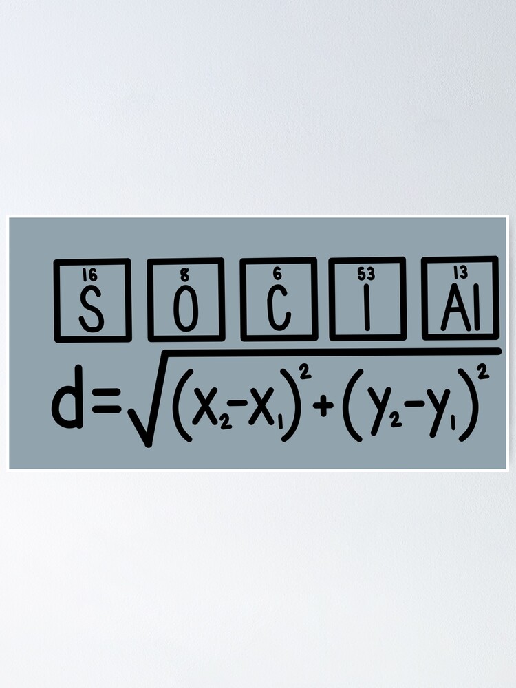 "Social Distance- Periodic Table and Distance Formula" Poster by ...
