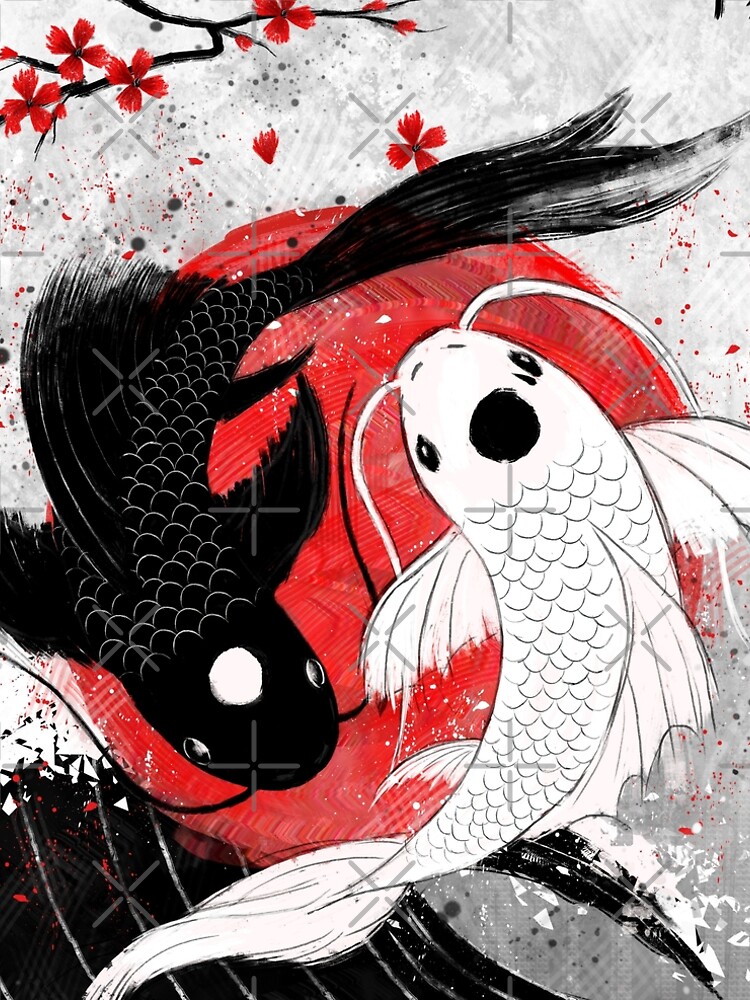 Vestido acampanado «Pescado Koi - Yin Yang» de Ruby-Art | Redbubble
