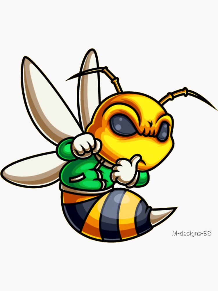 "Angry Bee" Sticker for Sale by M-designs-98 | Redbubble