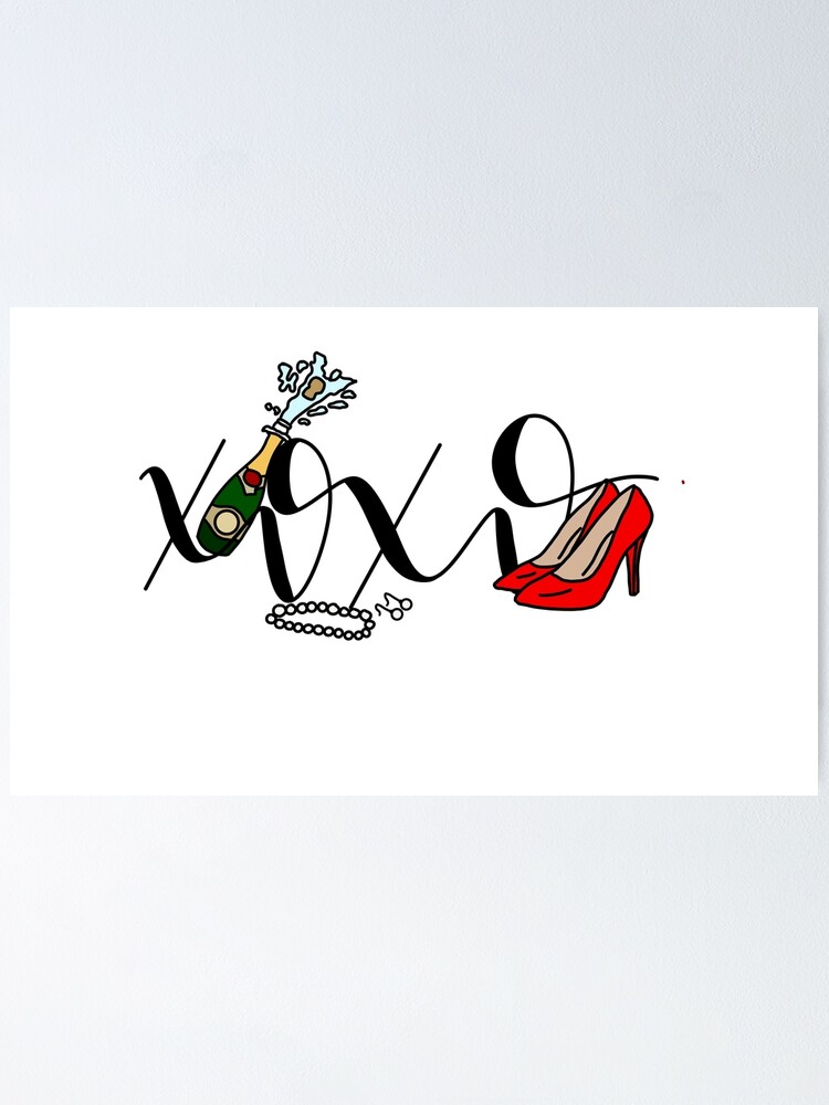 "XOXO- cursive lettering w/ fancy objects" Poster by lucia124 | Redbubble