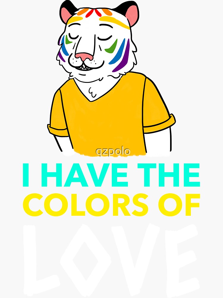 "Lgbtq love white a tiger clipart." Sticker by qzpolo | Redbubble