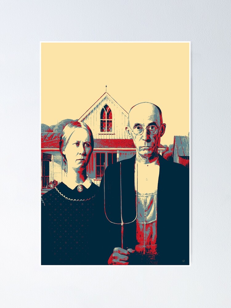 "Masterpieces Revisited - American Gothic by Grant Wood" Poster for ...