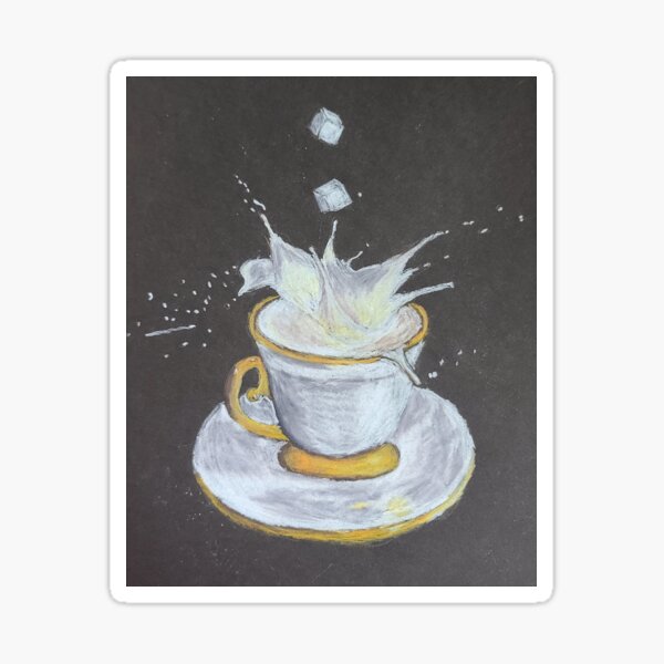 "Cup of Cream Drawing" Sticker for Sale by MitraN | Redbubble