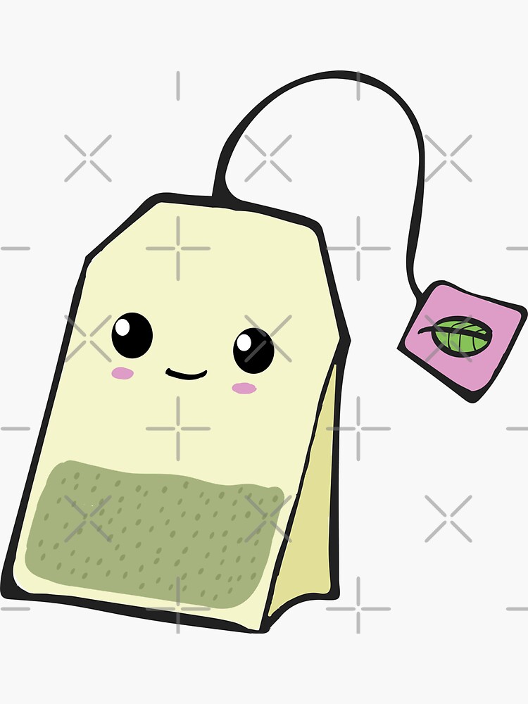 "Cute Kawaii Tea Bag for Tea Lover" Sticker for Sale by GrimButterfly ...