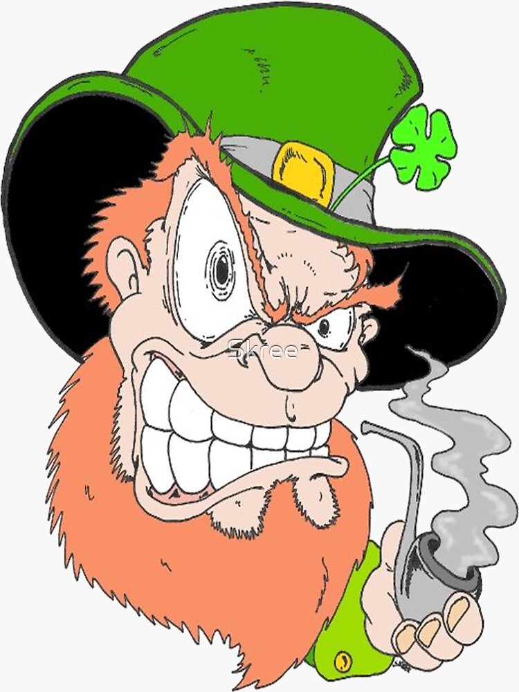 "Angry Leprechaun" Sticker by Skree | Redbubble