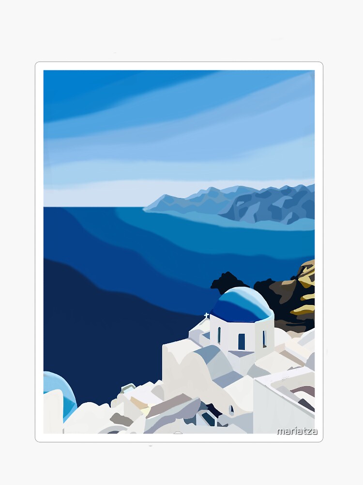 "Santorini " Sticker by mariatza | Redbubble