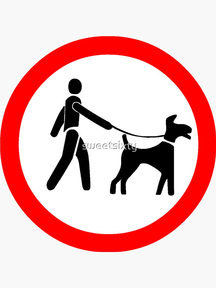 "Keep Dogs on a Leash" Sticker for Sale by sweetsixty | Redbubble