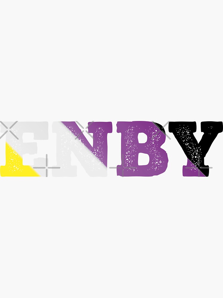 "ENBY NON BINARY LGBTIQ PRIDE TYPE" Sticker by revolutionlove | Redbubble