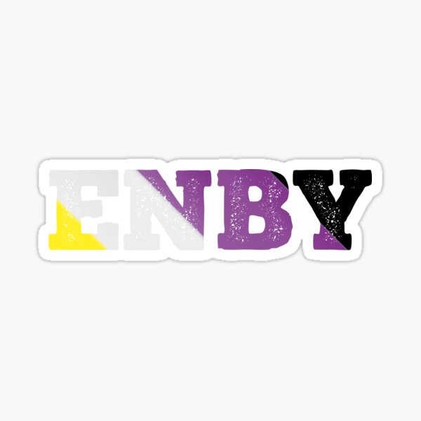 "ENBY NON BINARY LGBTIQ PRIDE TYPE" Sticker by revolutionlove | Redbubble