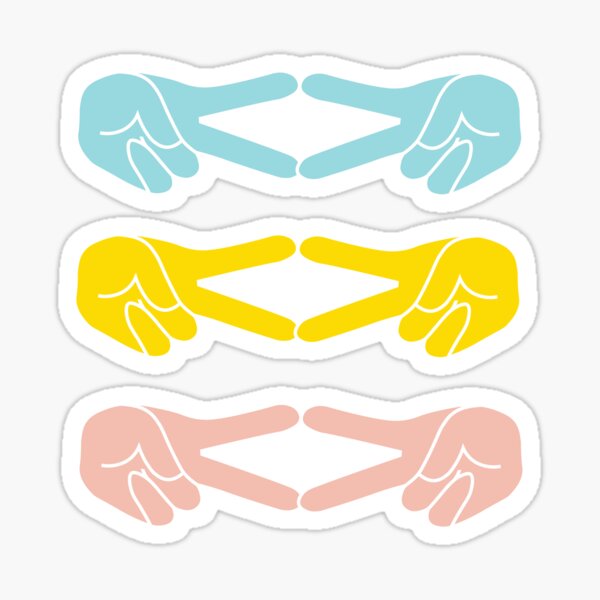 "adpi diamond hand sign - color fill 3 pack" Sticker for Sale by ...