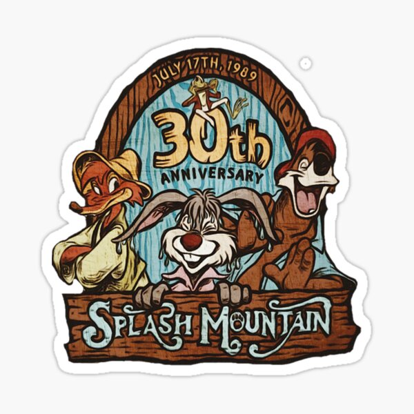 "Anniversary 30th vintage Splash.Mountain -" Sticker by austinuqgray ...