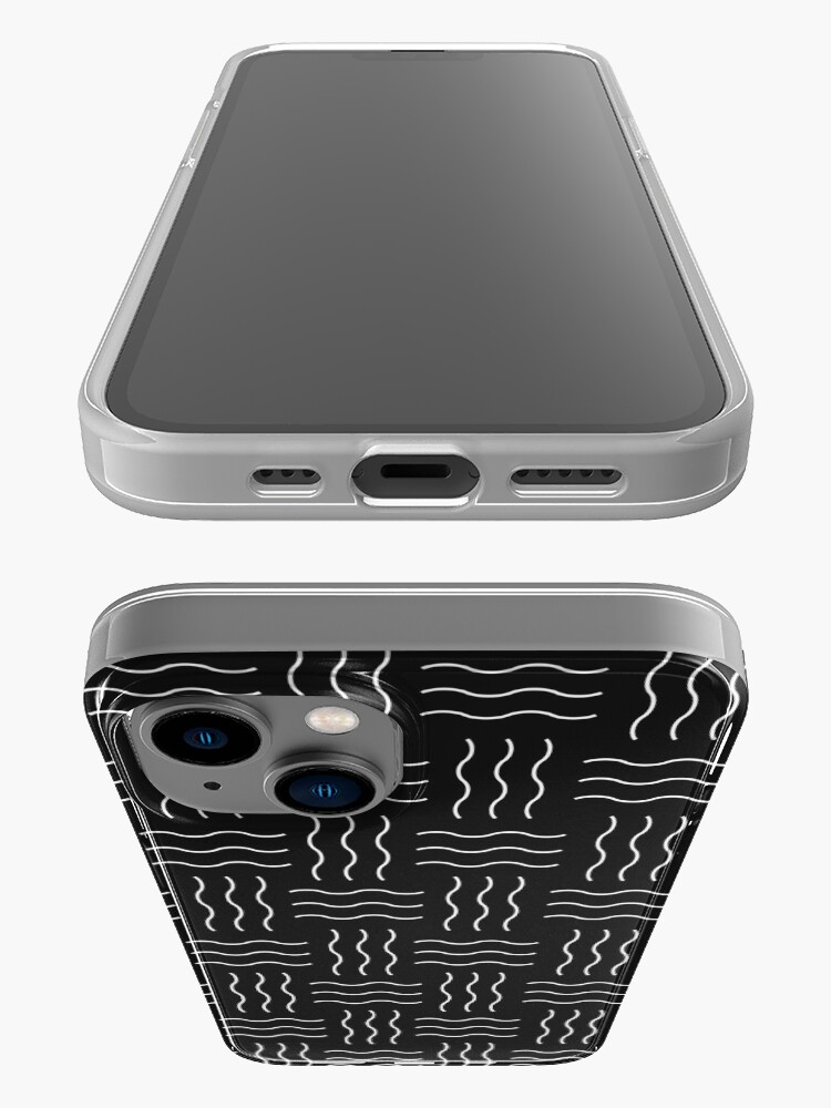 "Geometric Squiggly line Pattern no.4 Black and White" iPhone Case for ...