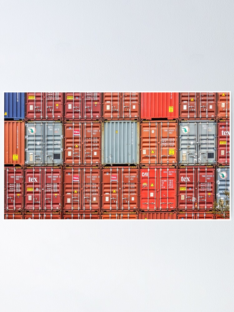 "The Stacked Shipping Containers" Poster for Sale by sjphotocomau ...