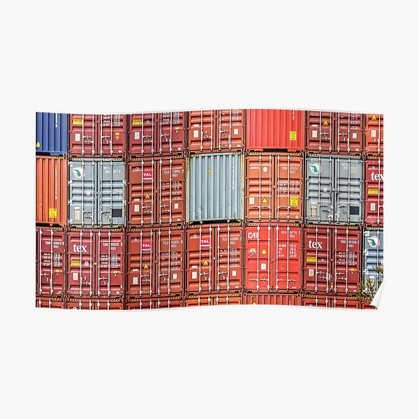 "The Stacked Shipping Containers" Poster for Sale by sjphotocomau ...