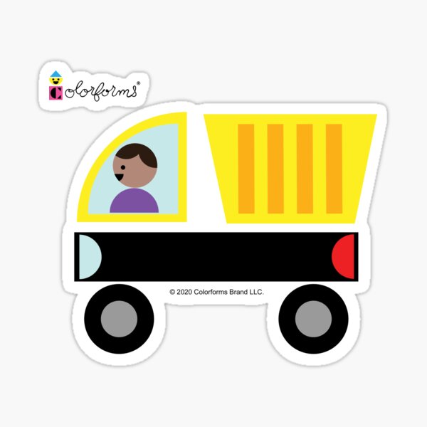 "Colorforms Yellow Truck" Sticker by colorformsmerch | Redbubble