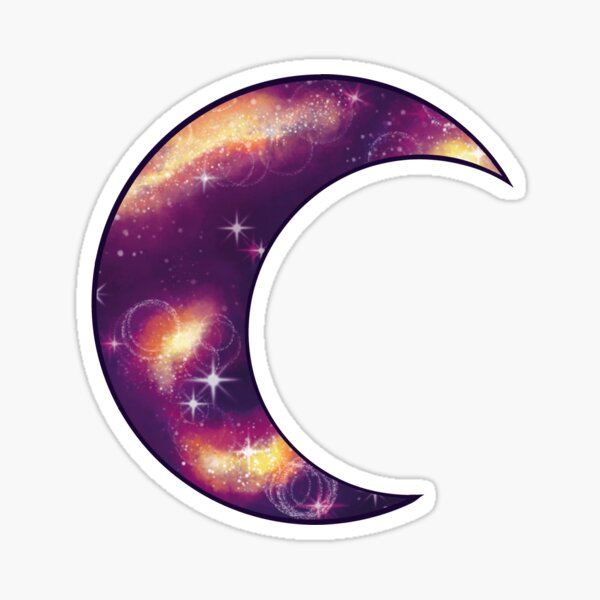 "Galaxy Moon" Sticker for Sale by raffaelas-art | Redbubble