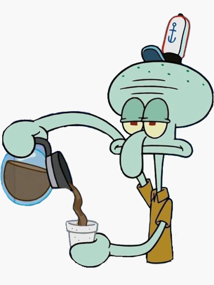 "Coffee Squidward" Sticker for Sale by coffeentequila | Redbubble