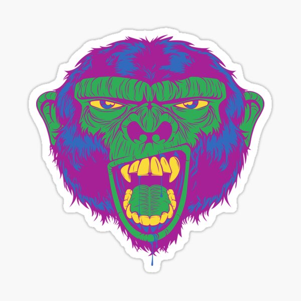 "Bad Monkey /Chimp" Sticker for Sale by Aissa6900 | Redbubble