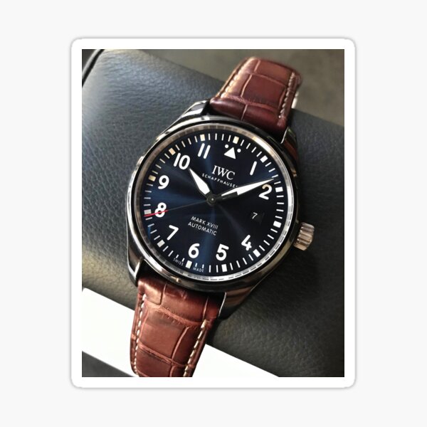 "IWC Mark XVIII Laureus Ceramic on watchstand " Sticker for Sale by ...