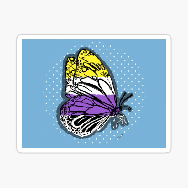 "Non-Binary Butterfly" Sticker by The-Pure-Moss | Redbubble