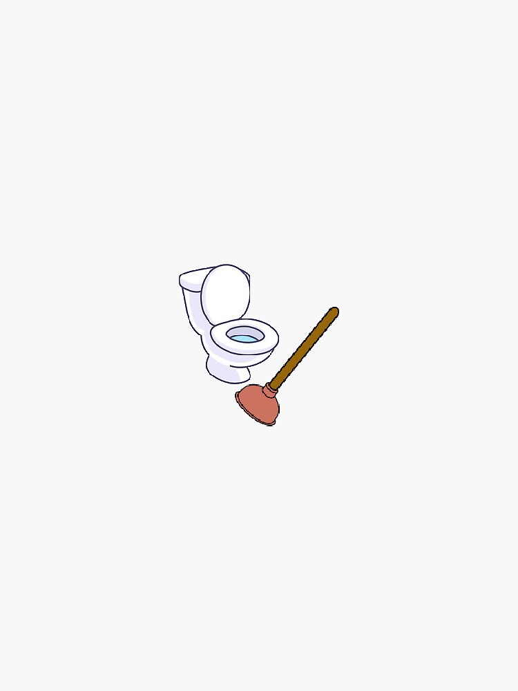 "Plunger and toilet mask" Sticker by yaboi-cooper | Redbubble