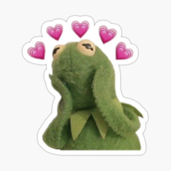 "Kermit hearts sticker " Sticker by Aannawhitee | Redbubble