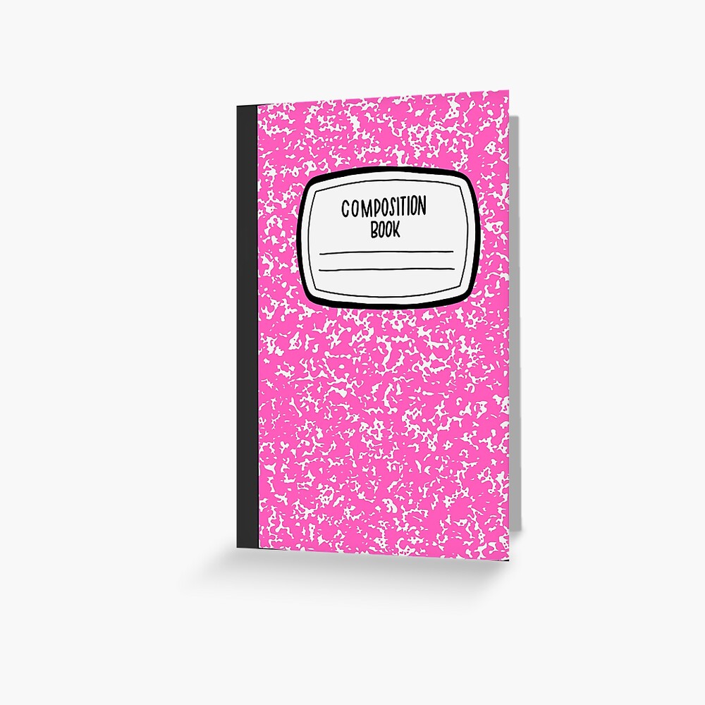 "Pink Composition Notebook" Sticker for Sale by Em Jones | Redbubble