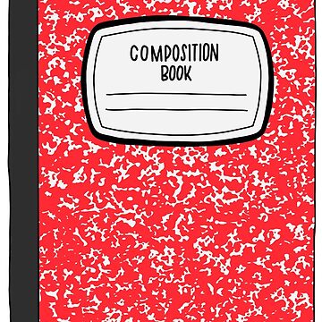 "Red Composition Notebook" Sticker for Sale by emelineclare | Redbubble