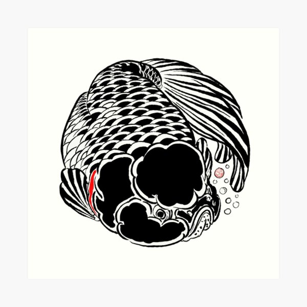 "Black Ranchu" Art Print for Sale by badstar777 | Redbubble