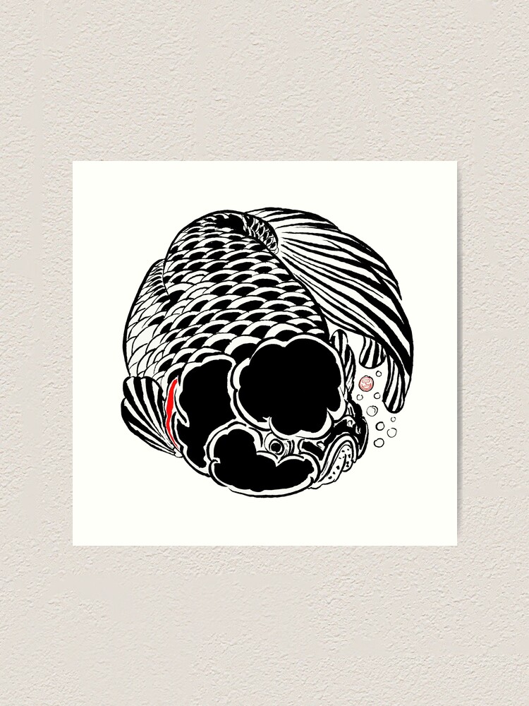 "Black Ranchu" Art Print for Sale by badstar777 | Redbubble