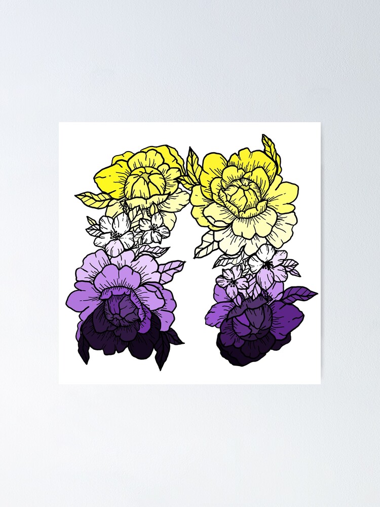 "nonbinary flowers" Poster by MashaDraws | Redbubble