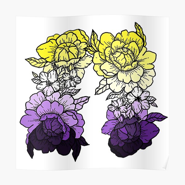 "nonbinary flowers" Poster by MashaDraws | Redbubble