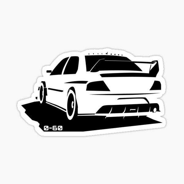 "0-60 Mitsubishi Lancer Evo 9" Sticker for Sale by 0-60artwork | Redbubble