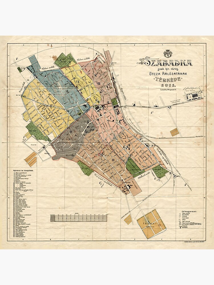"Vintage Map of Subotica Serbia (1911)" Poster for Sale by BravuraMedia ...