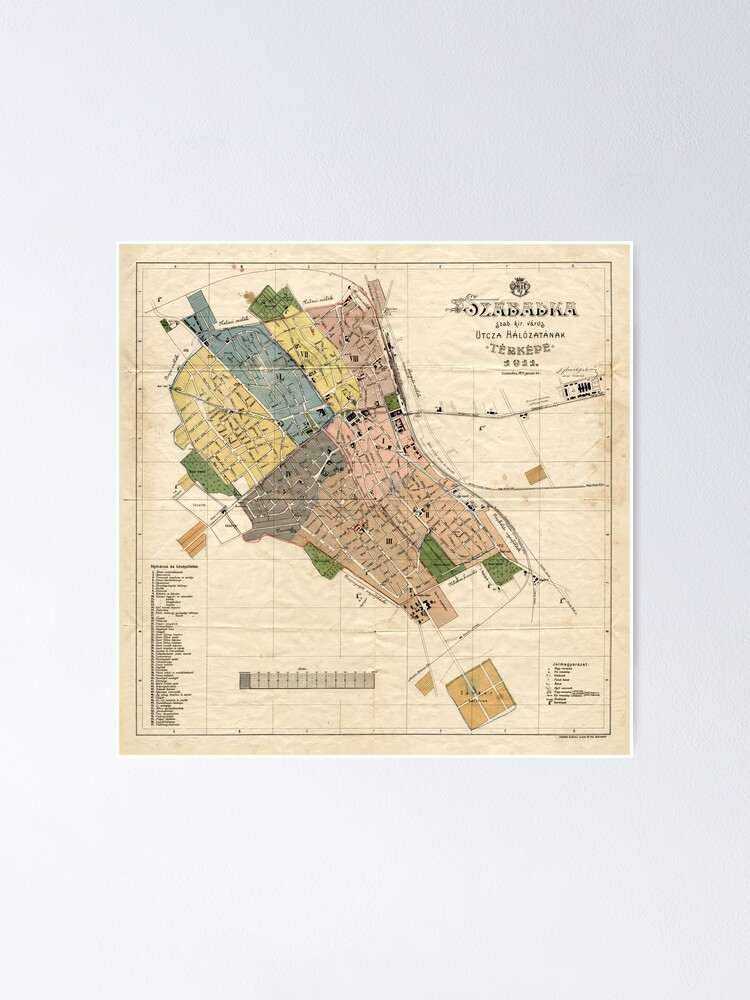 "Vintage Map of Subotica Serbia (1911)" Poster for Sale by BravuraMedia ...